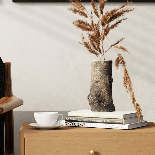 Tree Trunk Polystone Tabletop Vase, Small - Rustic - Vases - by Gild ...