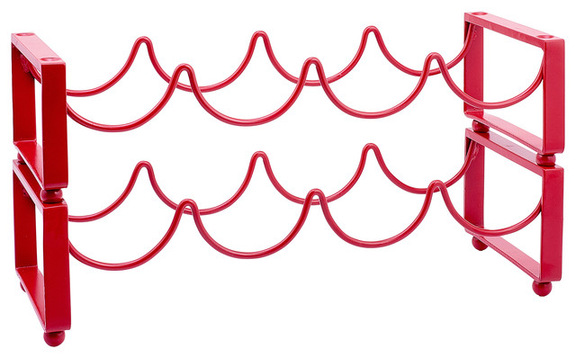 4 Bottle Matte Black Stackable Wine Rack, Set of 2 - Transitional ...