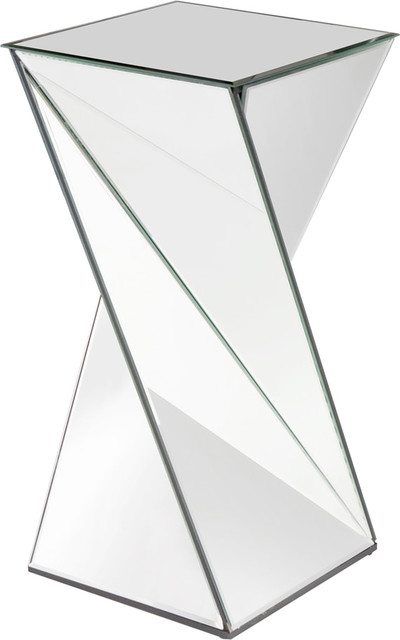 Howard Elliott Aries Twisted Mirrored End Table - Contemporary - Side ...