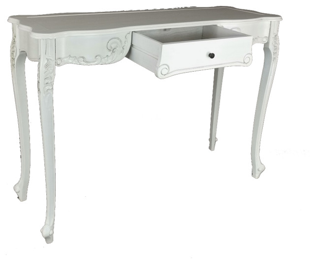 Benzara BM284649 Classic Wood Console Table, 1 Drawer, Floral Cared ...