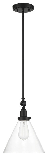 Drake 1-Light Pendant, Matte Black - Transitional - Pendant Lighting ...