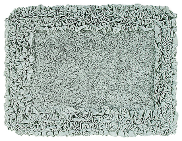 Shaggy Border Collection 17" x 24" Rectangle in Sage - Contemporary ...