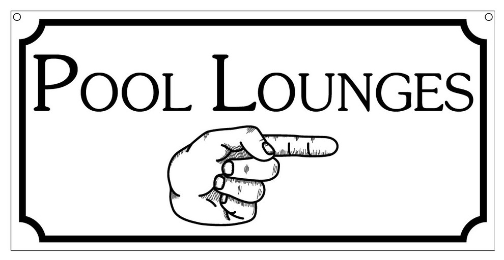 Pool Lounge, Aluminum Hotel House Sign, 6"x12" - Contemporary - Novelty ...