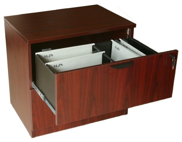 Boss 2-Drawer Lateral File, Mahogany - Transitional - Filing Cabinets ...