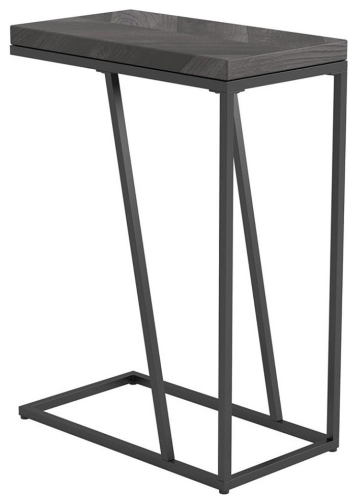 Pemberly Row Modern Rectangular Accent Table in Rustic Grey Finish - Industrial - Side Tables ...