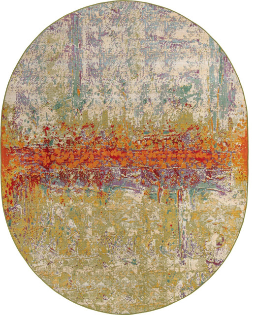 Rug Unique Loom Outdoor Modern Multi Oval 7' 11 x 10' 0 - Contemporary ...