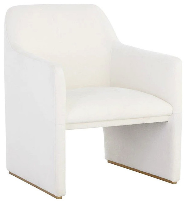 Capella Lounge Chair, Lux Brass, Rubino White - Contemporary ...