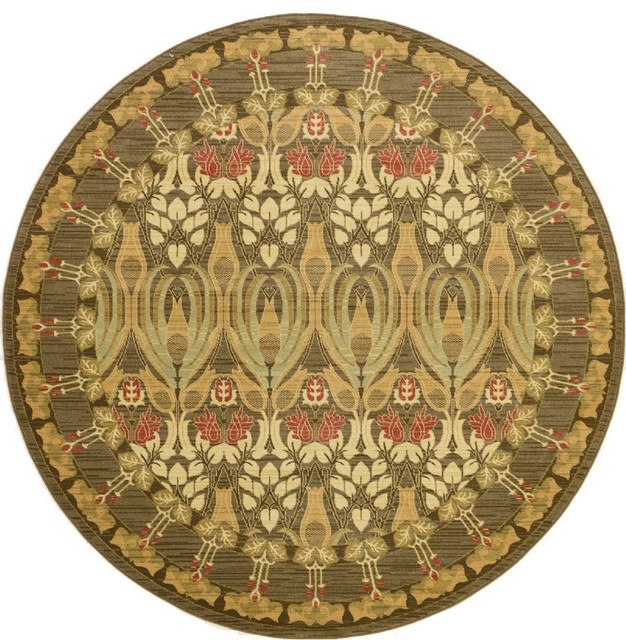 Traditional Stirling Chestnut Area Rug, 8' Round - Craftsman - Area ...