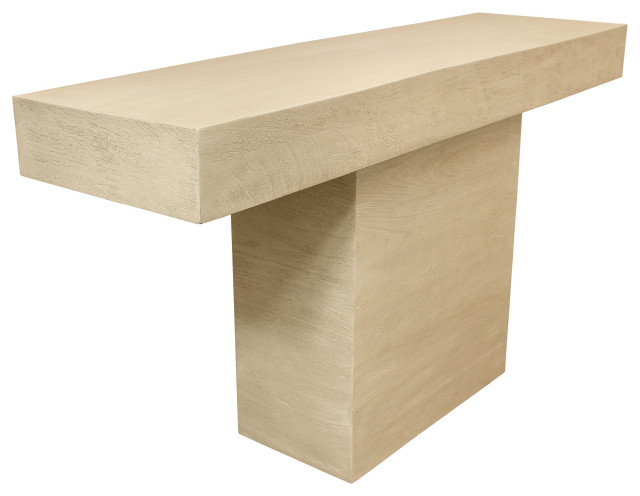 Flagstaff 60" Solid Wood Console Table, Stone Natural Finish ...