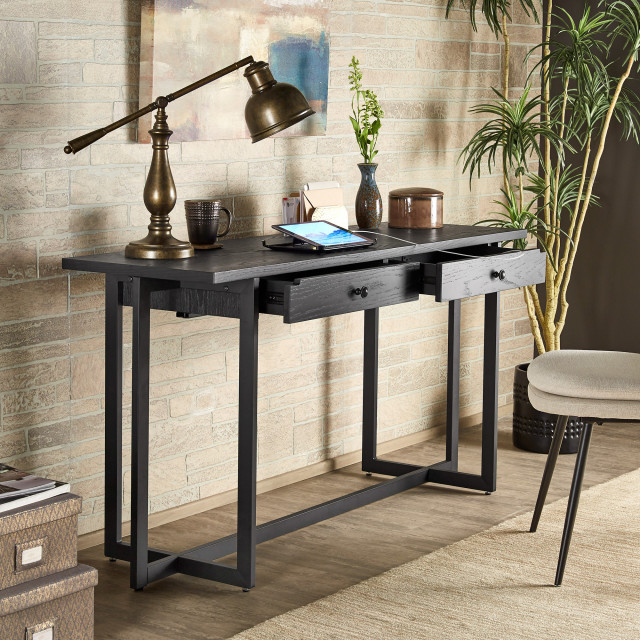 Joshua 2-Drawer Desk With Power Outlet - Industrial - Desks And Hutches ...