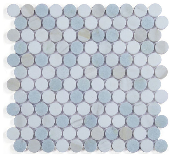 Mosaics Marble Penny Series - Blue Sky Tile for Floors Walls - Modern ...