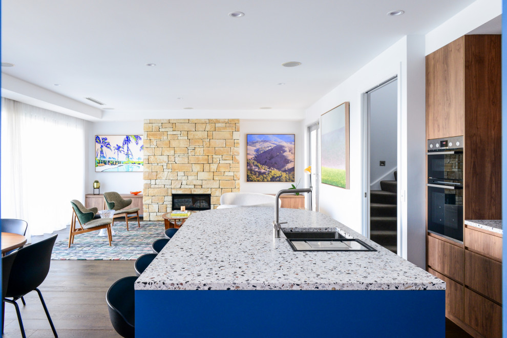 Blue Kitchen with Terrazzo Benchtops - Eclectic - Kitchen - Sydney - by ...