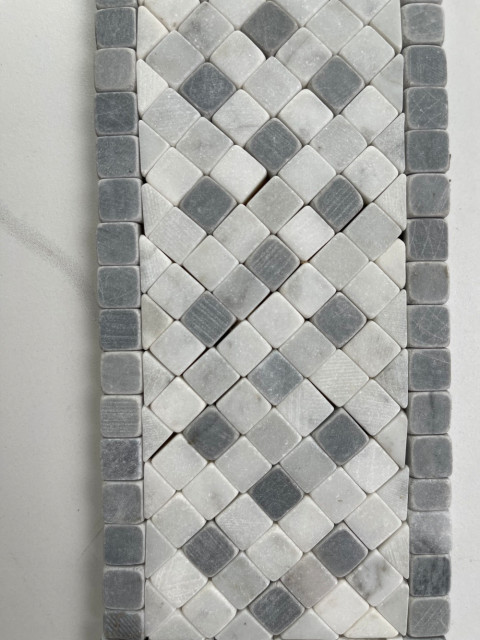Marble Mosaic Border Bathroom Listello Tile Inca Sky 3.25x12 Tumbled, 1 ...