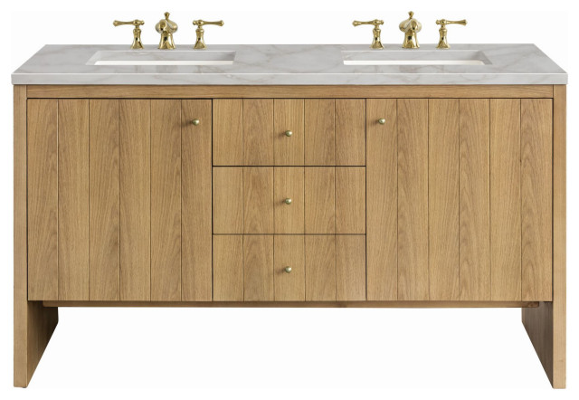 James Martin Vanities 435-V60D-3VSL Hudson 60" Double Basin Wood ...