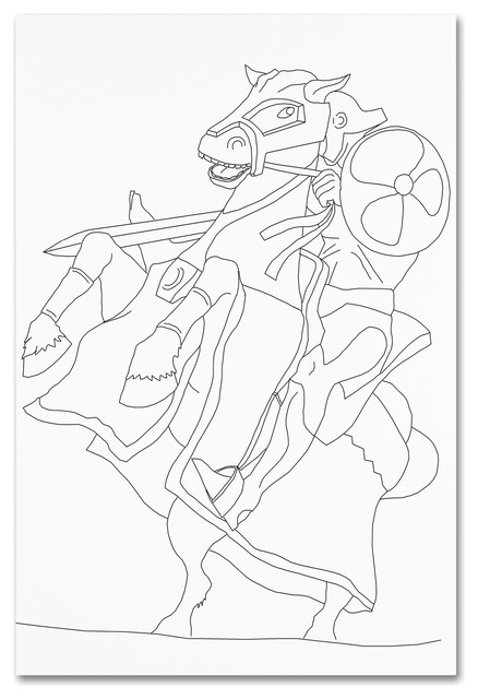 Miguel Balbas 'Knight' Canvas Art, 30"x 47" - Contemporary - Prints And ...