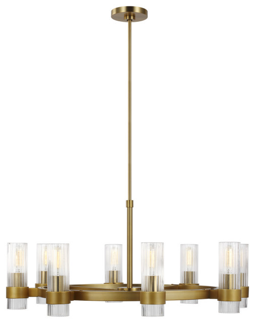 Geneva Eight Light Chandelier in Burnished Brass - Transitional ...