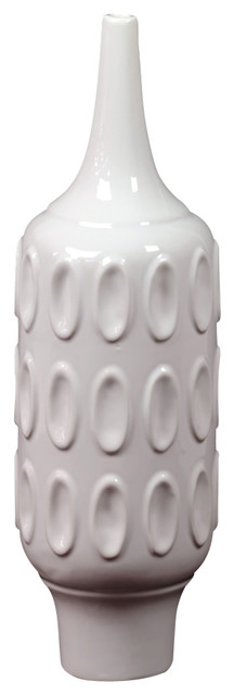Modern and Elegant Ceramic Vase With Narrow Mouth and Base In White ...