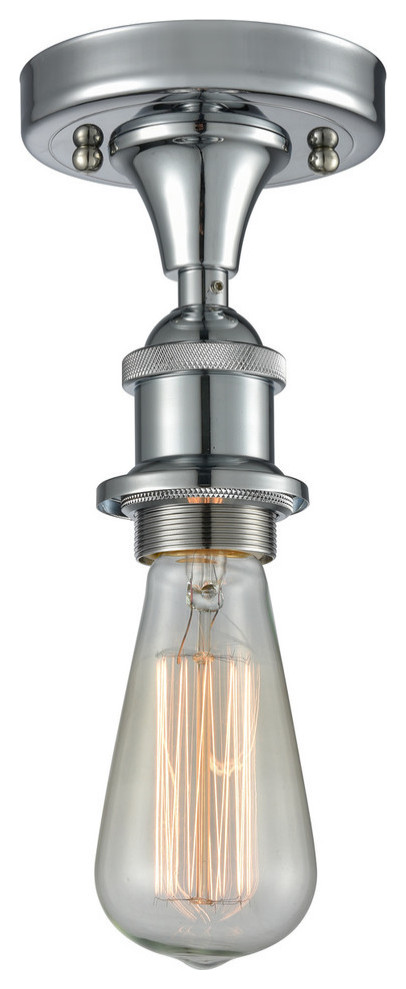 Innovations Bare Bulb 1-Light Dimmable LED Semi-Flush Mount, Polished ...