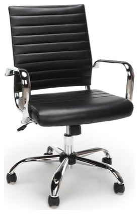 Essentials by OFM ESS-6095 Soft Ribbed Bonded Leather Executive ...