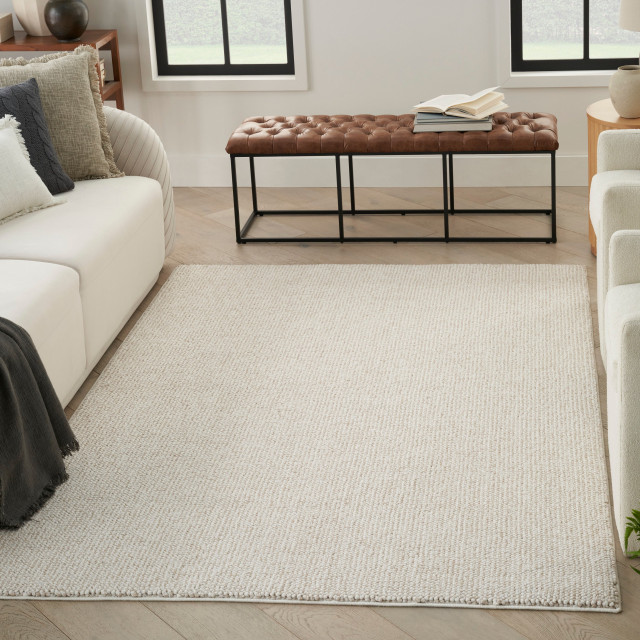 Nourison Natural Texture Ntx01 Contemporary Rug, Ivory Beige, 5'3"x7 ...