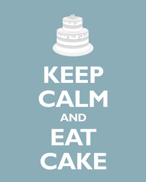 Keep Calm and Eat Cake, archival print (light blue), 10" x 12" (8" x 10 ...
