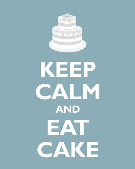 Keep Calm and Eat Cake, archival print (light blue), 10" x 12" (8" x 10 ...