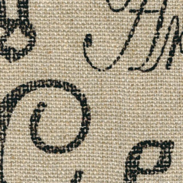 Mid-Century Accent Chair with Linen Upholstery and French Script Print ...