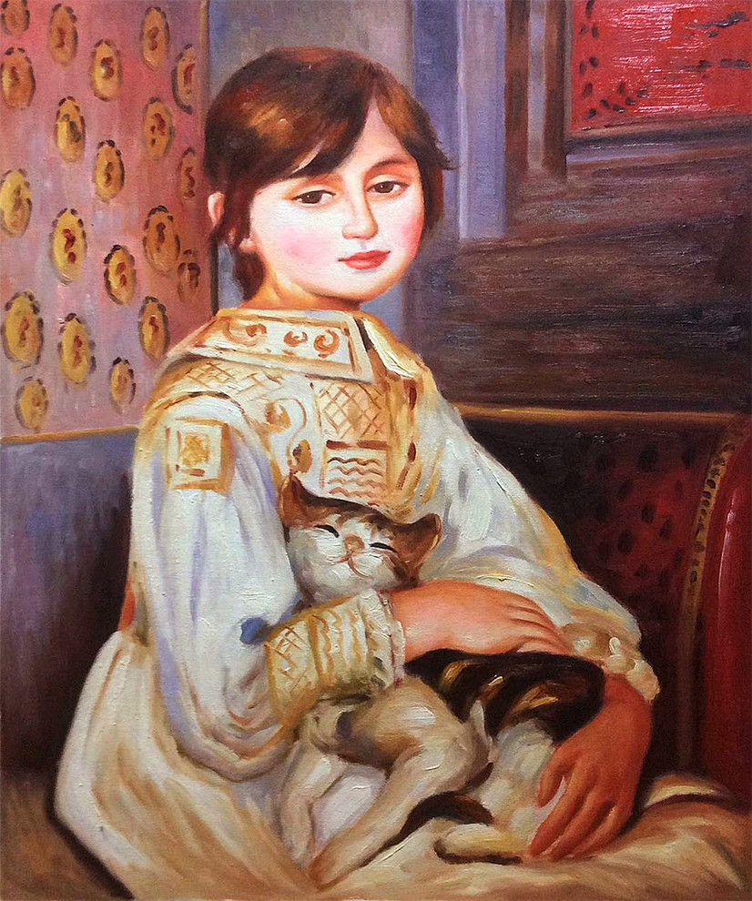 Julie Manet With Cat, 1887 - Traditional - Paintings - by overstockArt ...