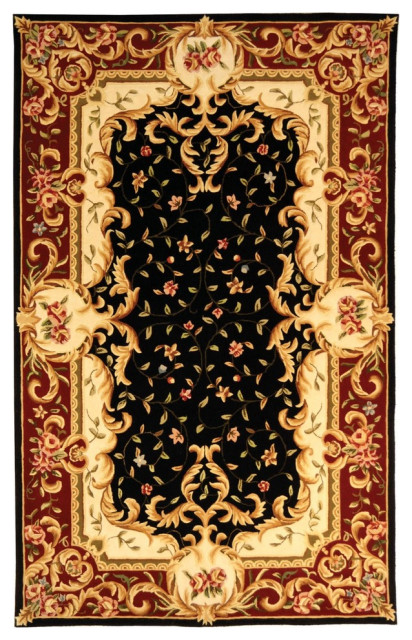 Safavieh Naples na508b Rug, Black/Red, 8' Round - Victorian - Area Rugs ...