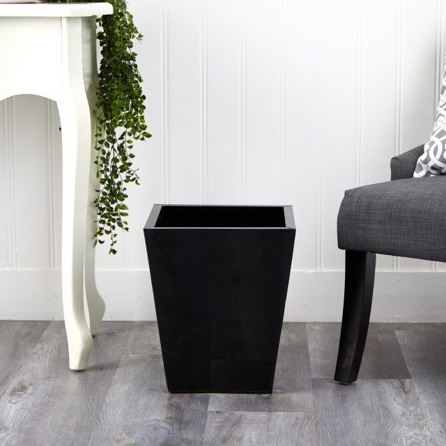 15" Classic Square Metal Planter - Transitional - Indoor Pots And ...