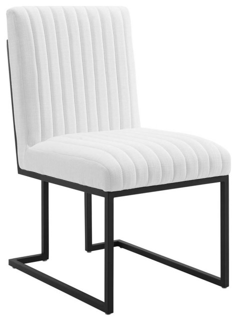 Indulge Channel Tufted Fabric Dining Chairs - Set of 2 - White EEI-5740 ...
