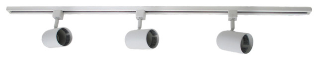 White 3-Light Bullet Round Cylinder Heads Track Kit - Contemporary ...