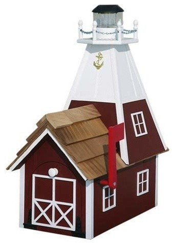 Marion Solar Lighthouse Mailbox - Beach Style - Mailboxes - by ...