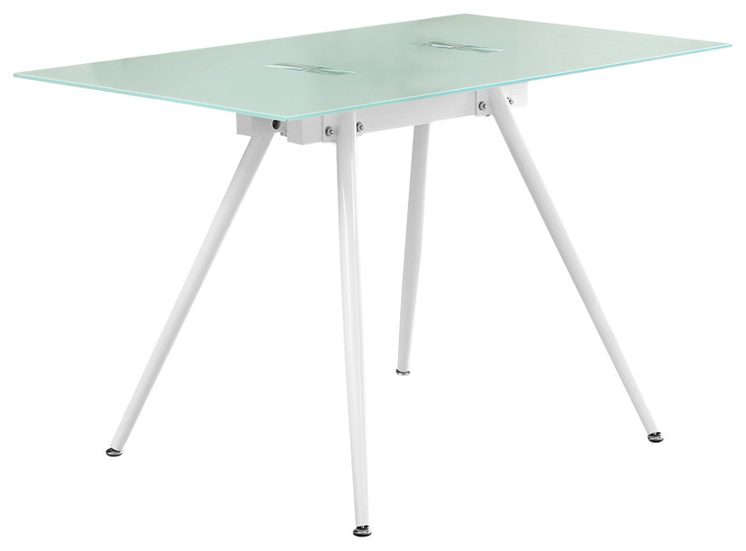 Computer Desk, Home Office, Laptop, 48"L, Work, Metal, Tempered Glass ...