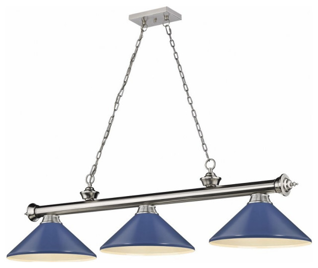 3 Light Billiard In Traditional and Classical Style-18.75 Inches Tall ...