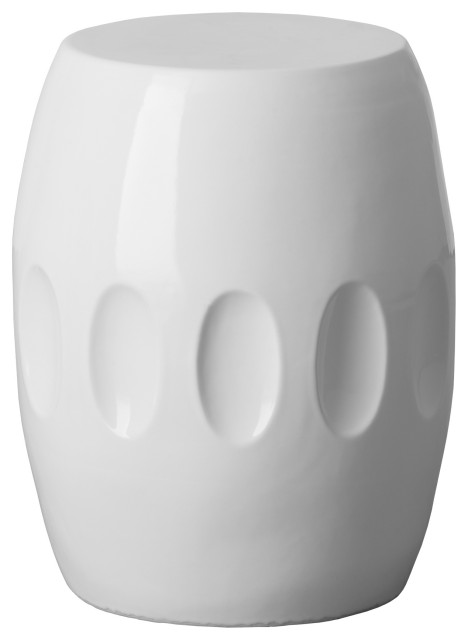 White Orion Garden Stool - Contemporary - Accent And Garden Stools - by ...