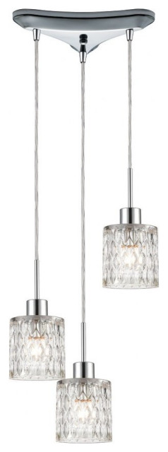 3-Light Triangular Mini Pendant, Modern/Contemporary Style Luxe/Glam ...