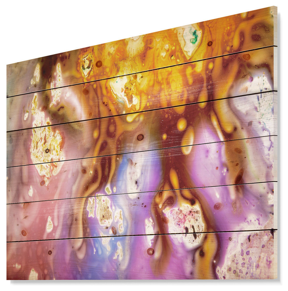 Designart Colorful Precious Patterns Abstract Wood Wall Art, 46x36 ...