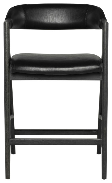 Anita Raven Leather Counter Stool - Midcentury - Bar Stools And Counter ...