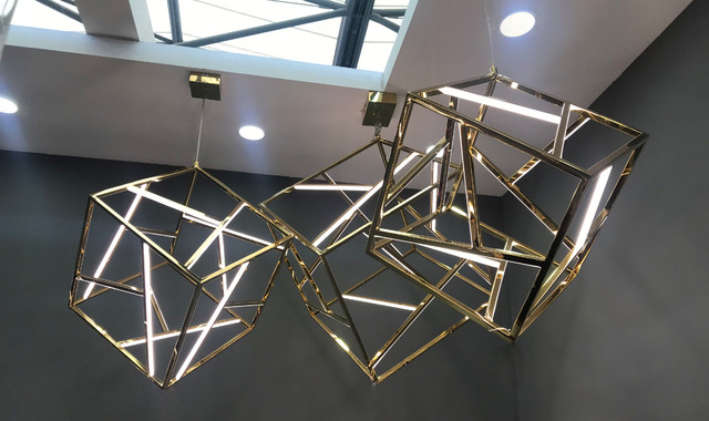 LED Lighting, Gold, 28"x32"x37" - Contemporary - Pendant Lighting - by ...