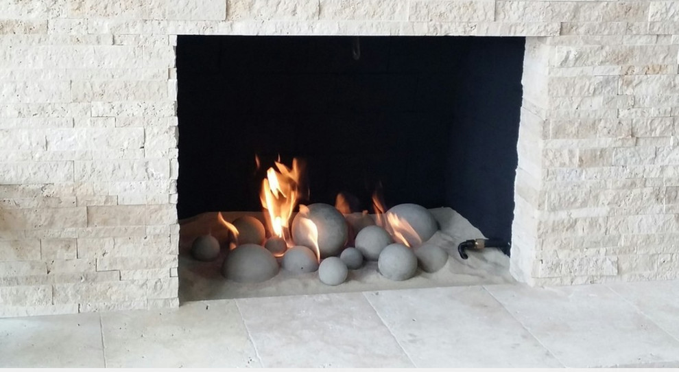 Mixed Fireball Set directly on the Fireplace Floor - Contemporary - Los ...