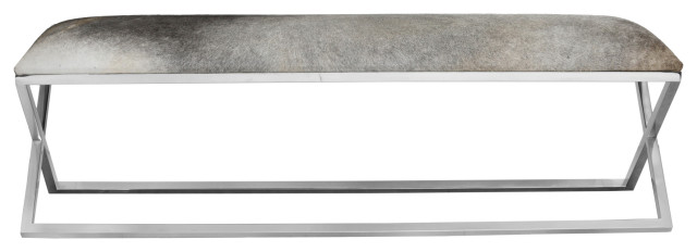 60 Inch Bench Grey Contemporary Moe's Home - Contemporary - Upholstered ...