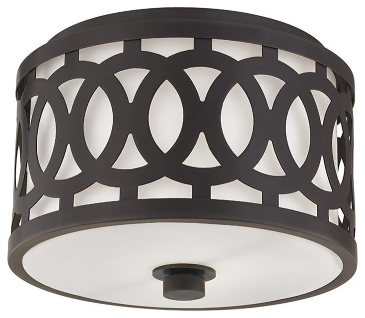 One Light Small Flush Mount - 10 Inches Wide by 6.75 Inches High Old ...
