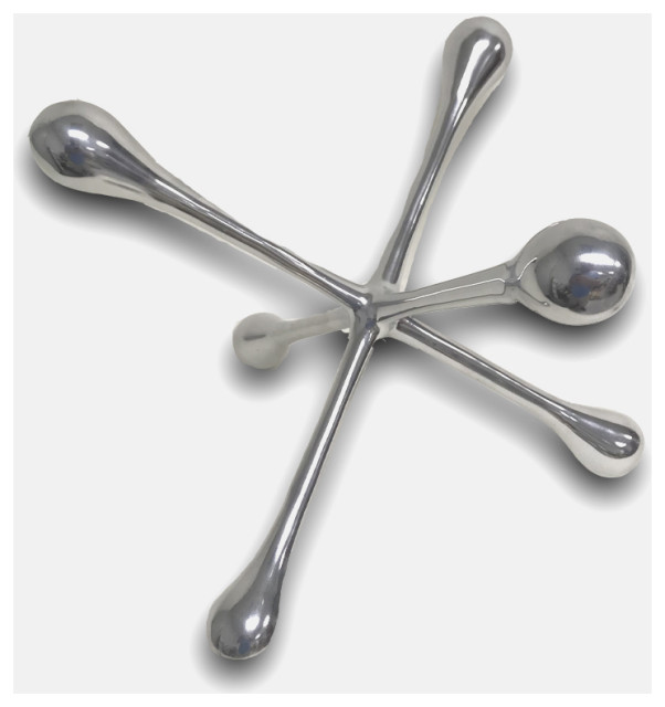 HomeRoots 12" Silver Finish Extra Large Decorative Jack - Midcentury ...