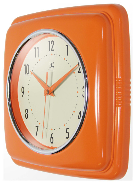 Square Retro Orange - Midcentury - Wall Clocks - by Infinity ...