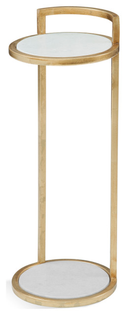 Surrey Scatter Table - Gold Leaf/White - Contemporary - Side Tables And ...