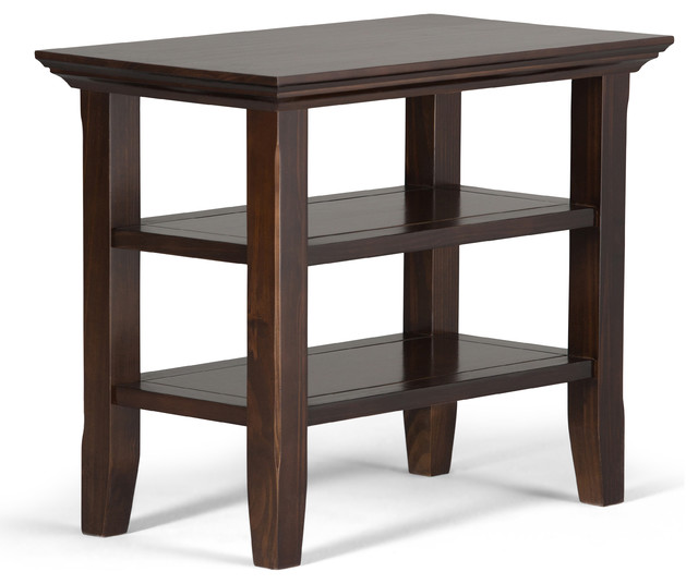 Acadian Solid Wood 14 Inch Wide Rectangle Narrow Side Table In Brunette ...
