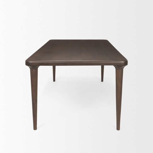 Suvan Medium Dark Brown Rectangular Solid Wood Table - Midcentury ...
