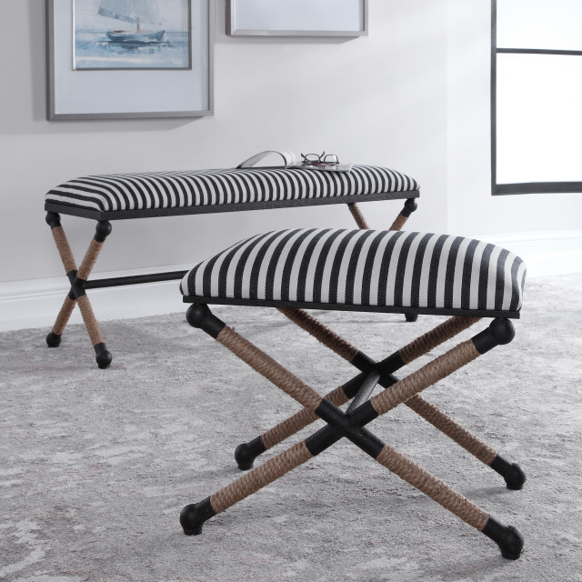Uttermost Braddock Striped Bench - Beach Style - Accent And Storage ...