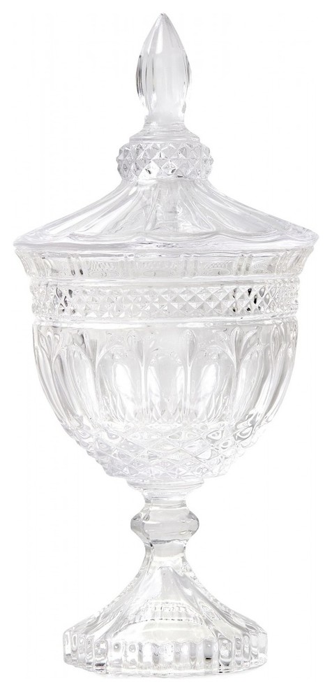 Glass Goblet Vase with Lid - Traditional - Decorative Jars And Urns ...
